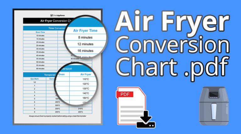 Air Fryer Conversion Chart (printable pdf download) - Check Appliance