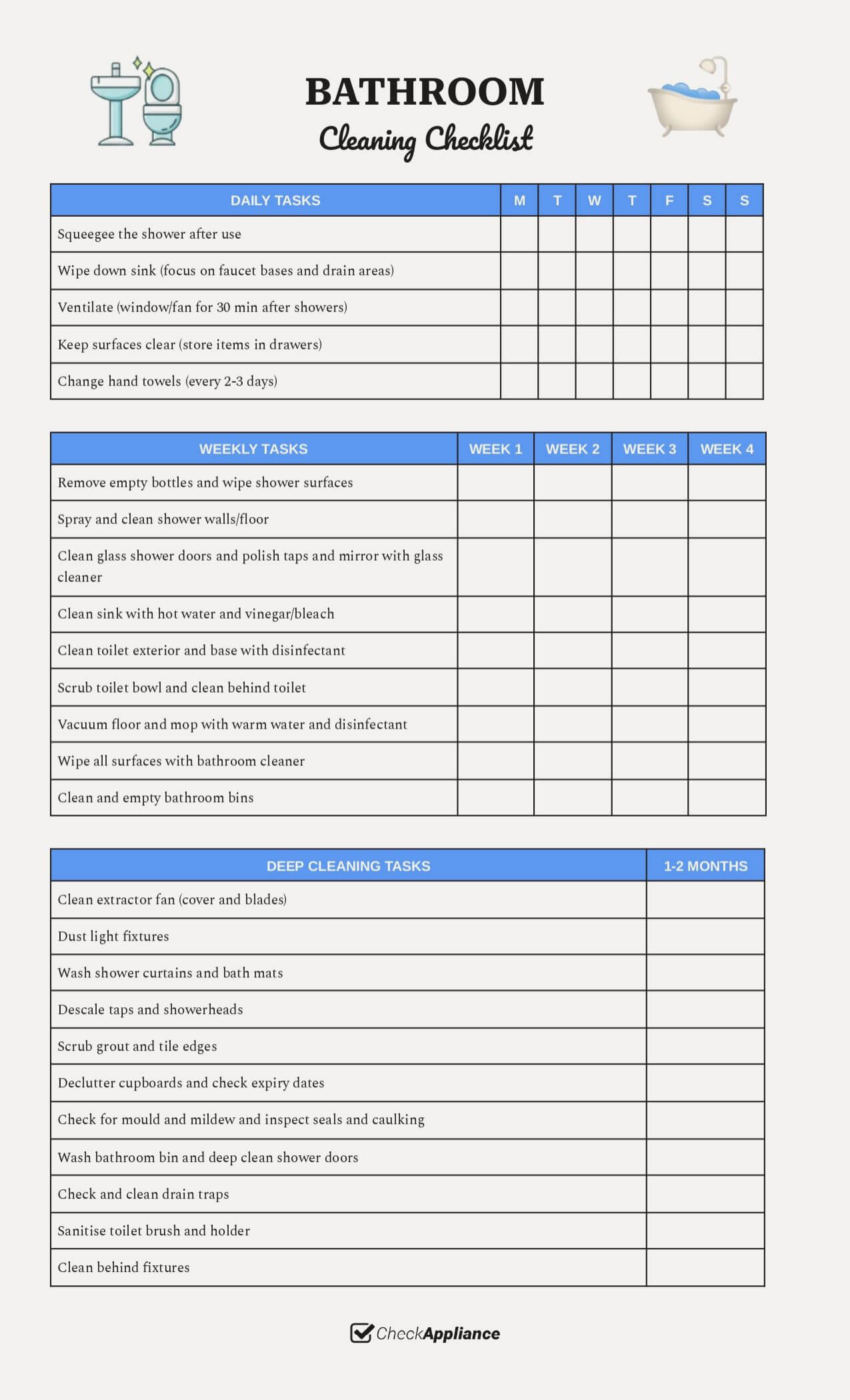 The Bathroom Cleaning Guide That Will Change Your Life (free checklist ...