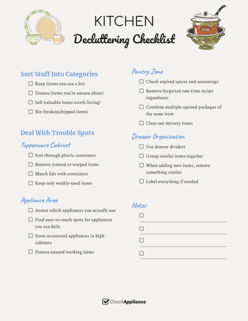 How To Declutter Your Kitchen Like A Pro! (Free Checklist!) - Check ...